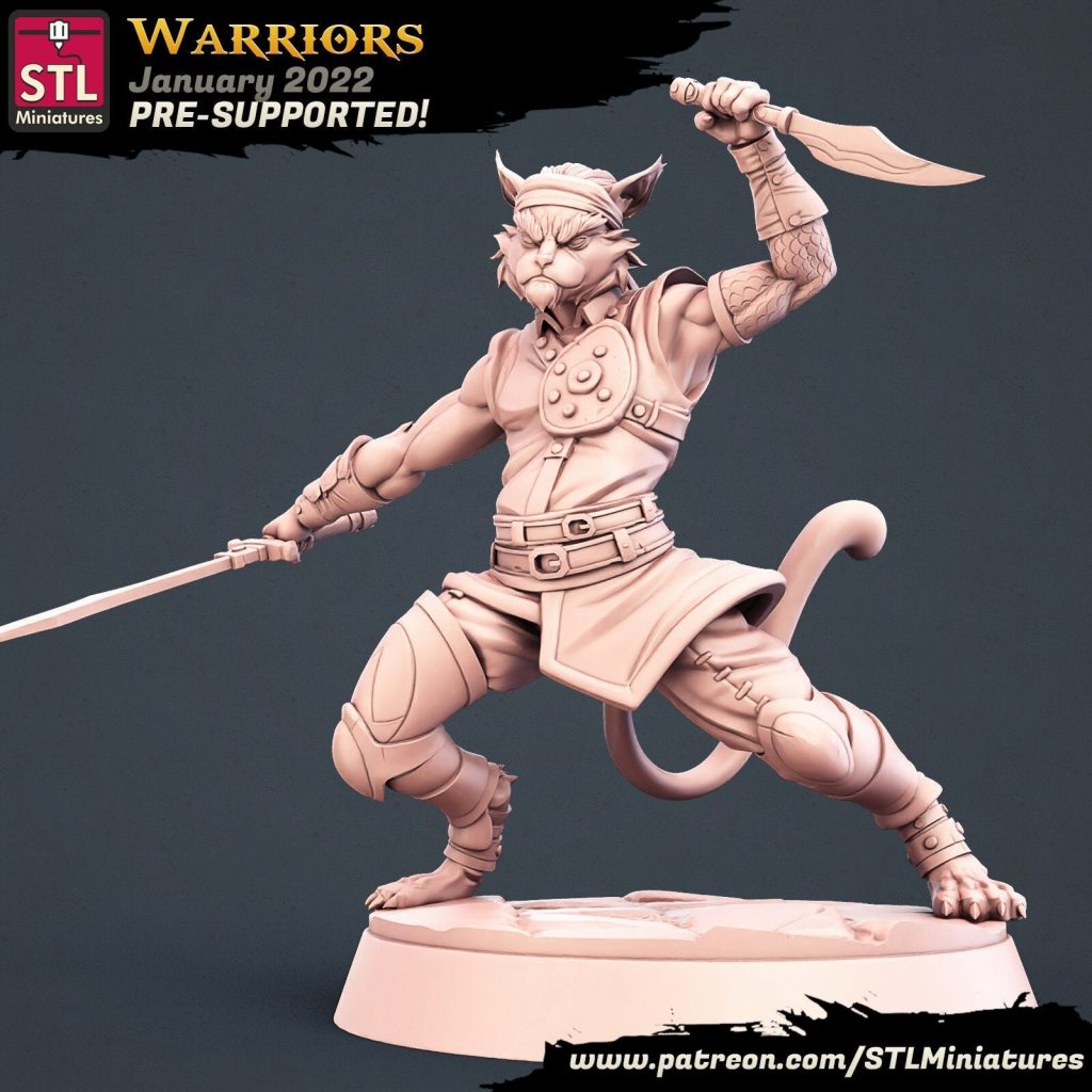 Tabaxi Guerrero Asesino Luchador Armas Espada Bomba PJ