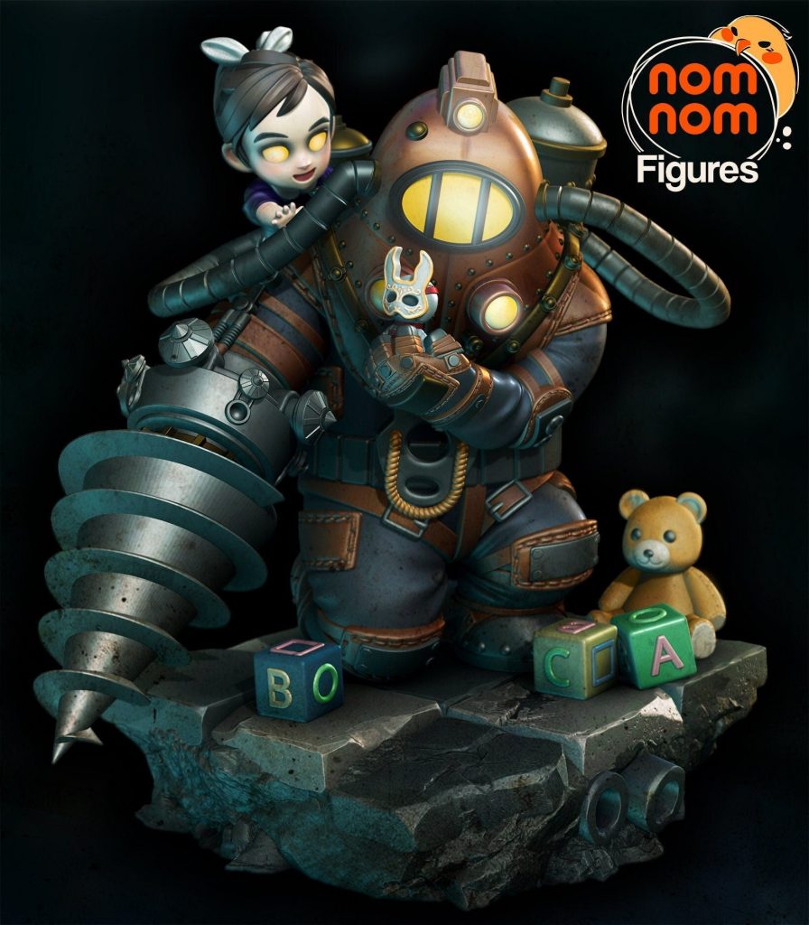 Bioshock / Big Daddy & Little Sister / Videojuego Niña Buzo Chibi